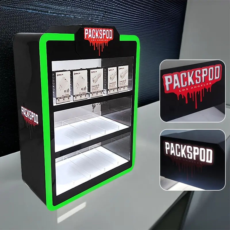 Acrylic Multifunctional Display Stand Smoke Shop LED Lighting Display ...
