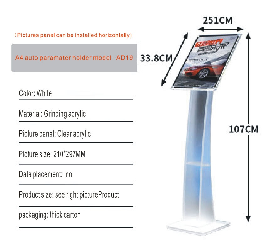 Auto 4s store parameter car card display Acrylic Info Display Stand ...