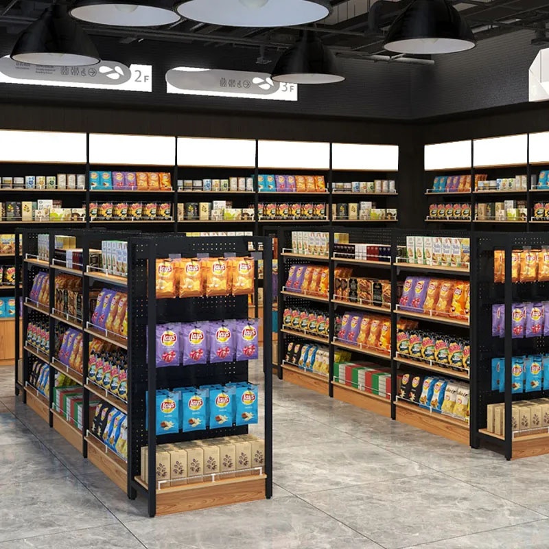 Custom Steel Grocery Store Metal Storage Display Rack Shelves For ...